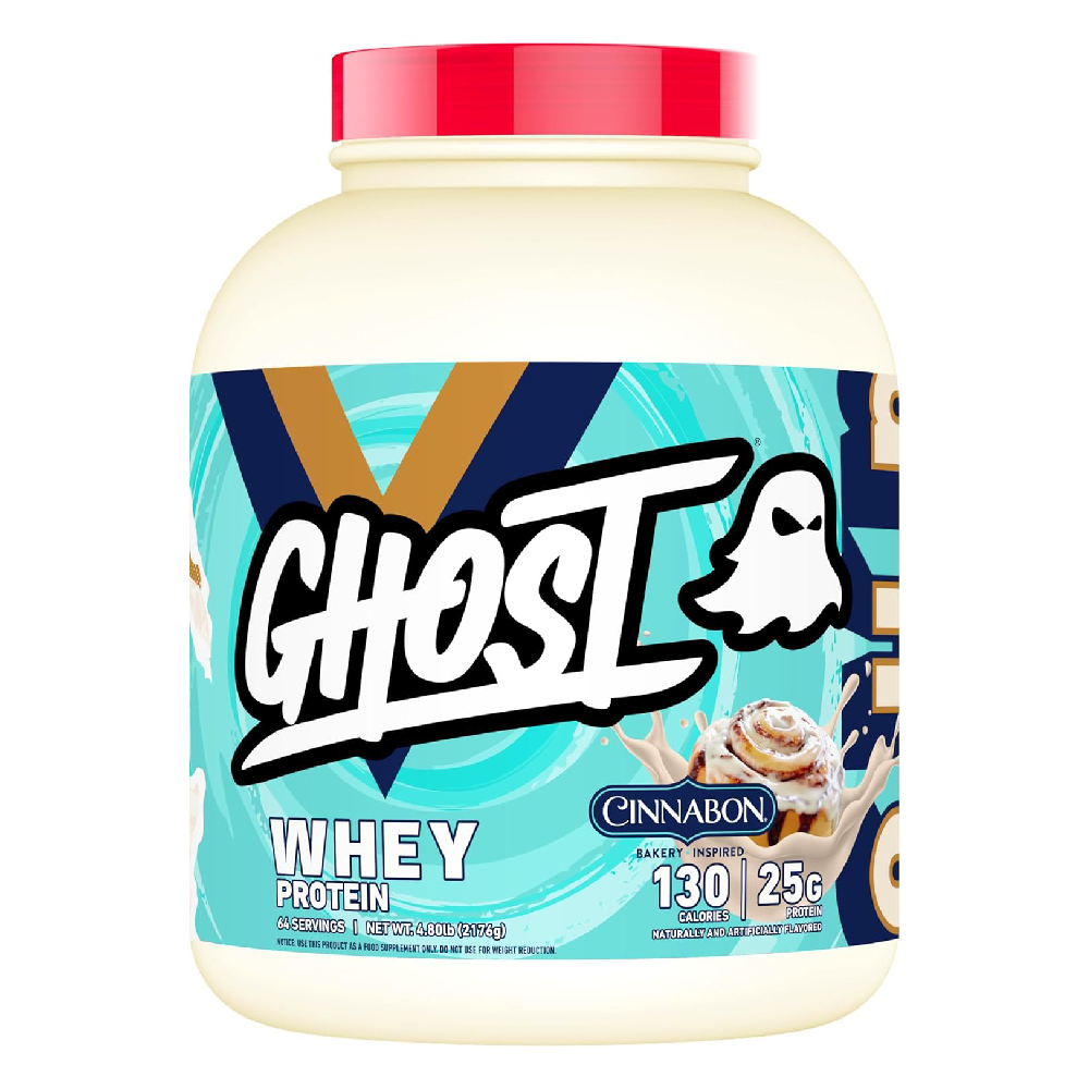 GHOST Whey Protein Powder, Cinnabon – 5LB Tub, 25G of Protein ...